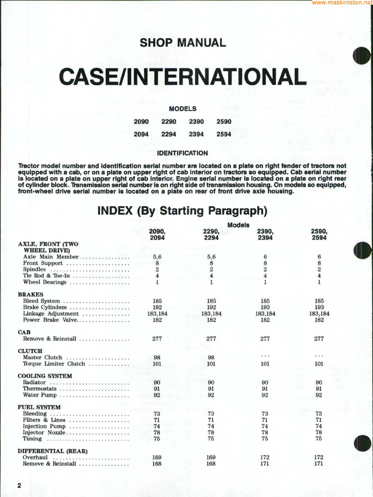 CASE 2090-2590 Manual PDF | PDF | Axle | Piston