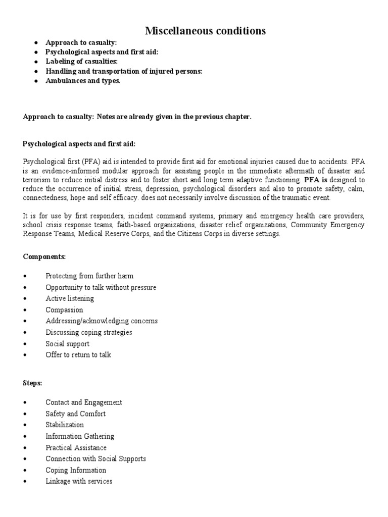 Psychological First Aid Guide | PDF | Emergency Department | Ambulance