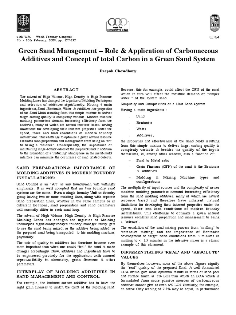 Sand Management | PDF | Foundry | Casting (Metalworking)