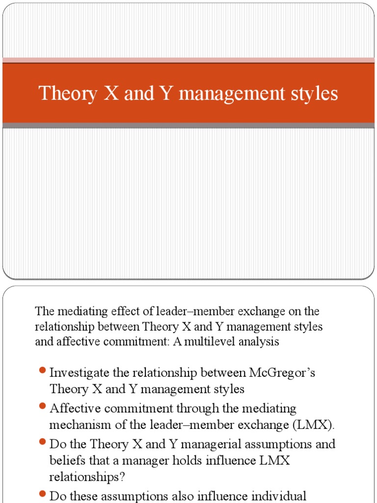 Slides Theory X and Y Management Styles | PDF | Industrial And ...