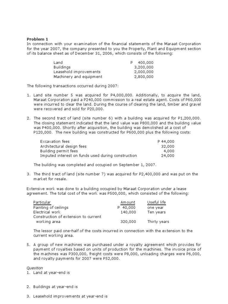 Activity PPE | PDF | Book Value | Depreciation