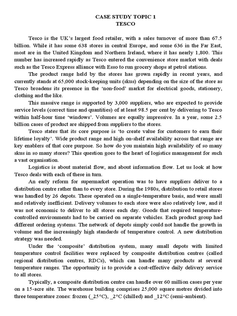 Case Study | PDF | Tesco | Retail