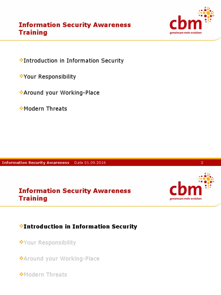 Information Security Awareness Training NBO | PDF | Information ...