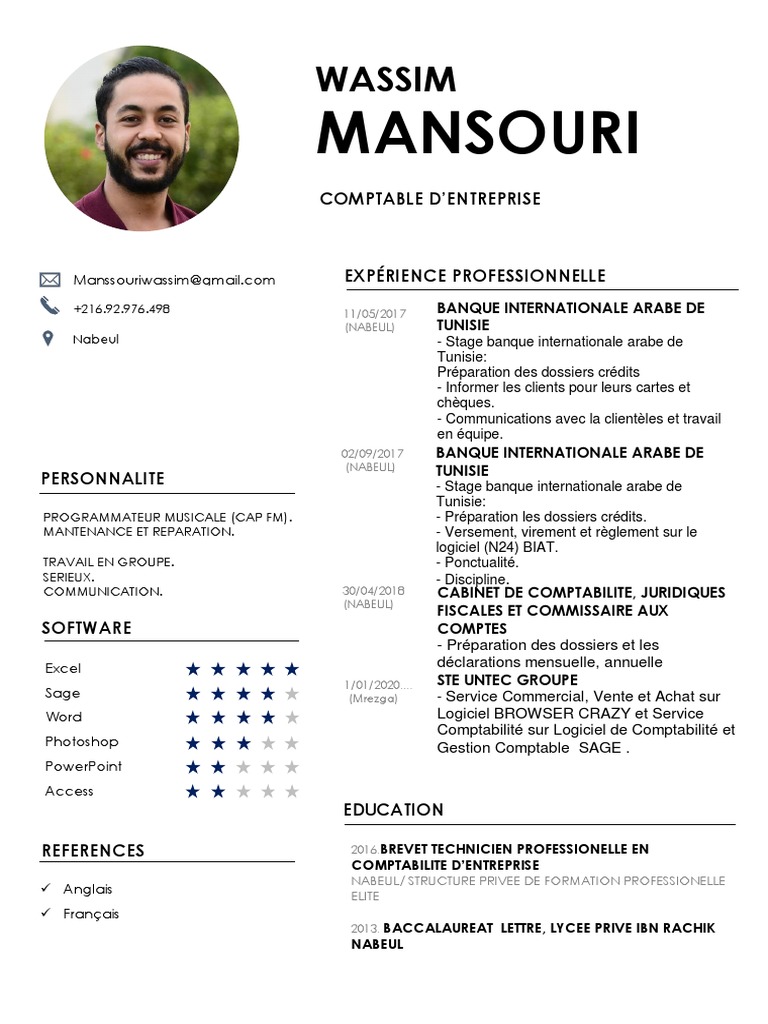 CV Wassim PDF | PDF | Banques | Services financiers