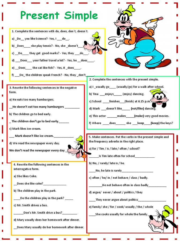 Present Simple: We Don't Read The Newspaper Every Day | PDF | Languages ...
