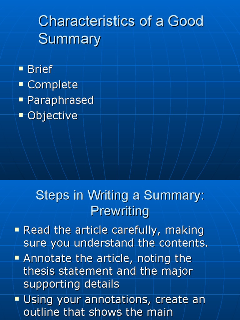 Summary Writing | PDF | Self-Improvement