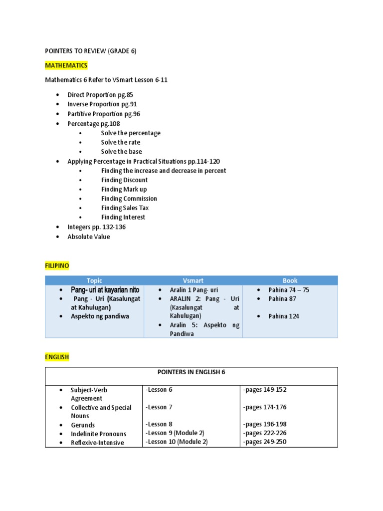 Grade 6 Study Guide | PDF | Percentage
