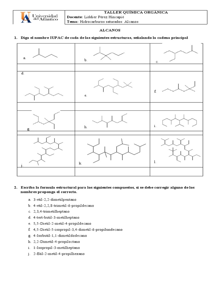 Taller de Alcanos 2 | PDF