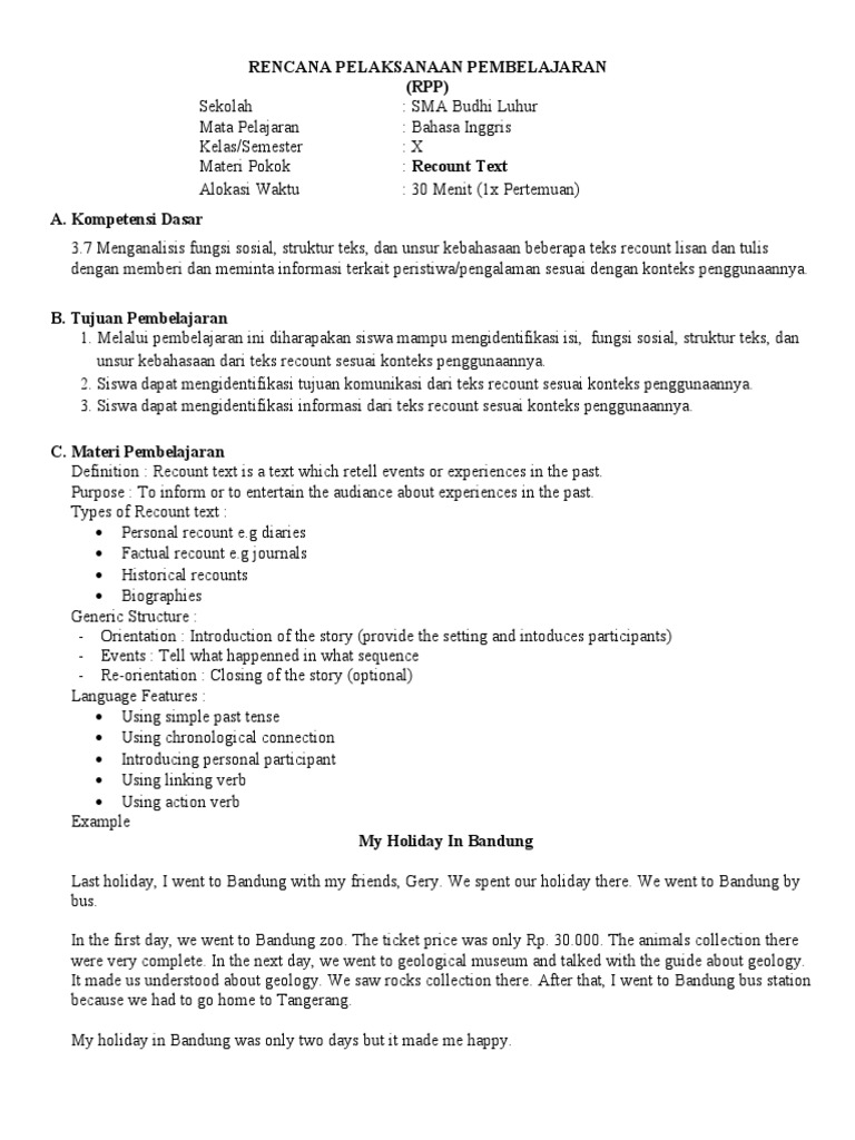 RPP Recount Text | PDF | Cognitive Science