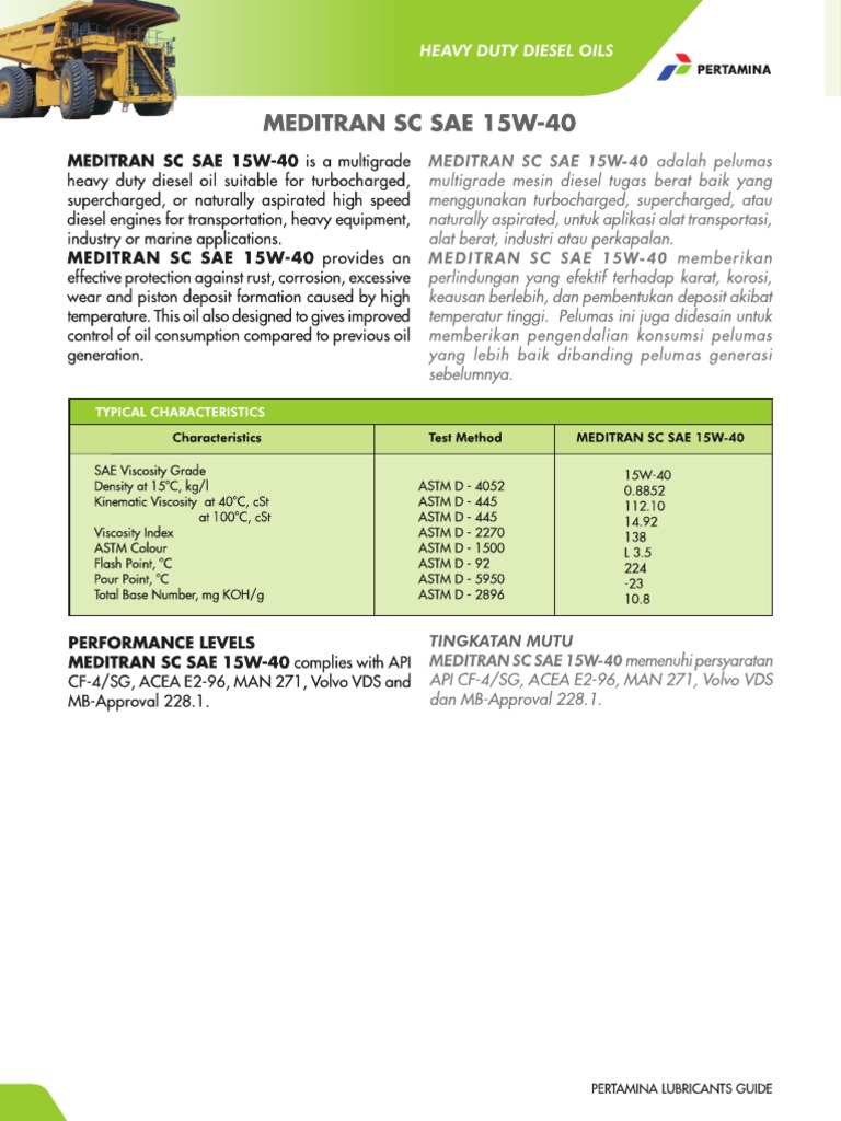 Meditran SC SAE 15W-40 | PDF