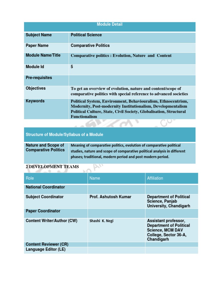 Introduction To Comparative Politics | PDF | Political Science | Social ...