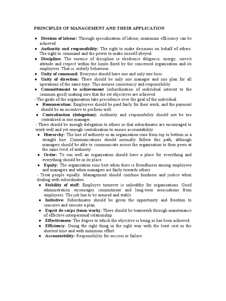 Principles of Management and Their Application | PDF | Employment | Policy