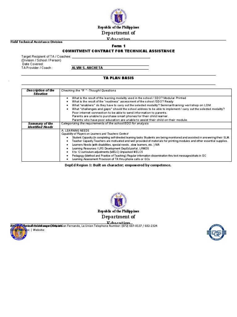 STAR-1-Manual-annexes-1 (Bayambang NHS-Infanta) | PDF | Teachers ...