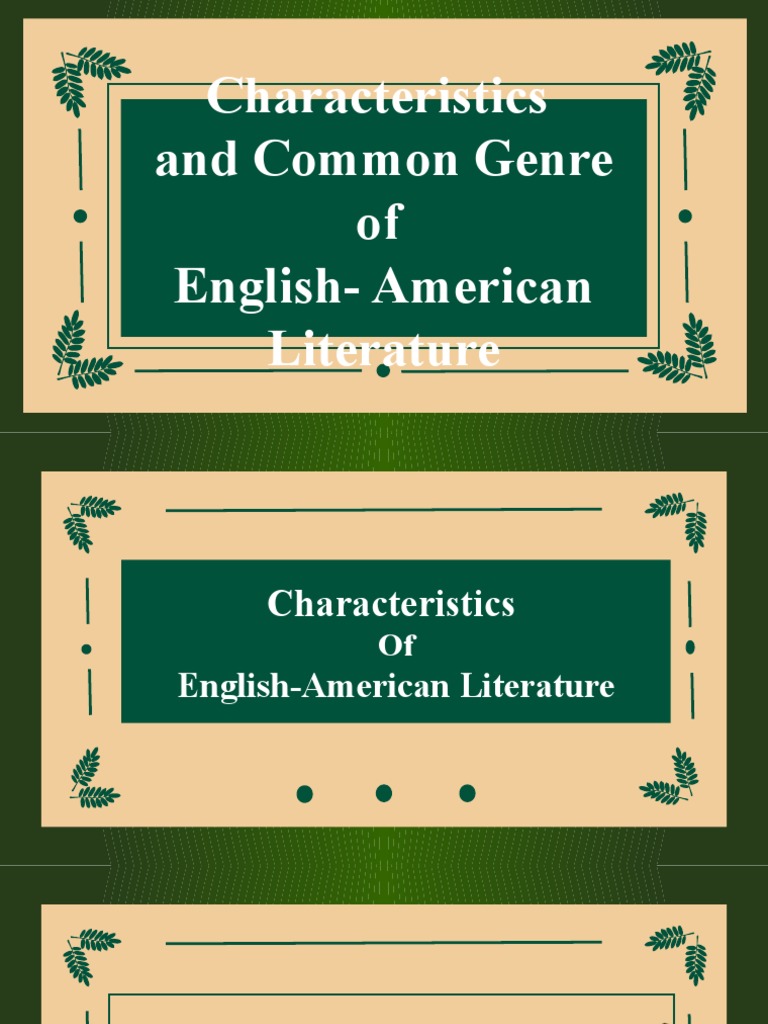 Characteristics and Common Genre of English-American Period | PDF ...