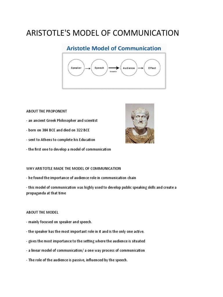 Aristotle's Model | PDF | Public Speaking | Aristotle