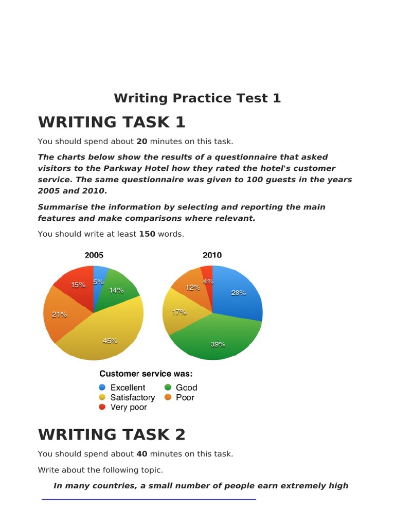 Writing Task 1 & 2 | Download Free PDF | Salary | Employment