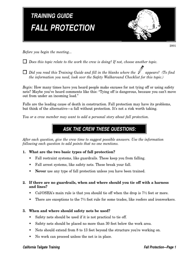 Fall Protection: Training Guide | PDF | Safety | Prevention