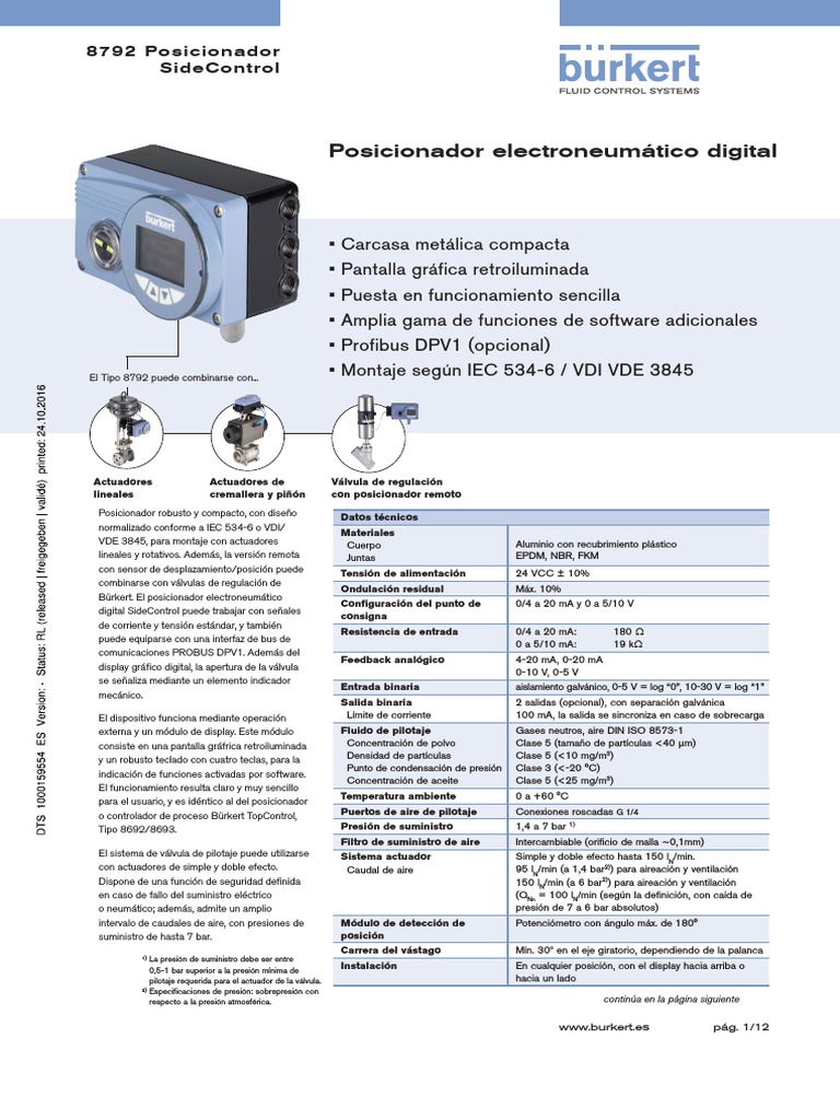 BURKERT Inf Tecnica 8792 | PDF | Ingenieria Eléctrica | Bienes ...