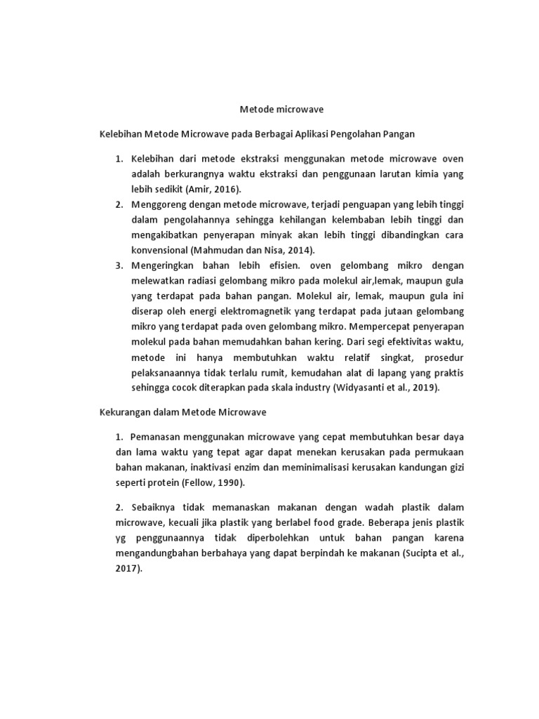 Cut Mutia - 240210180038 - Kelebihan Metode Microwave Dan Bahayanya | PDF