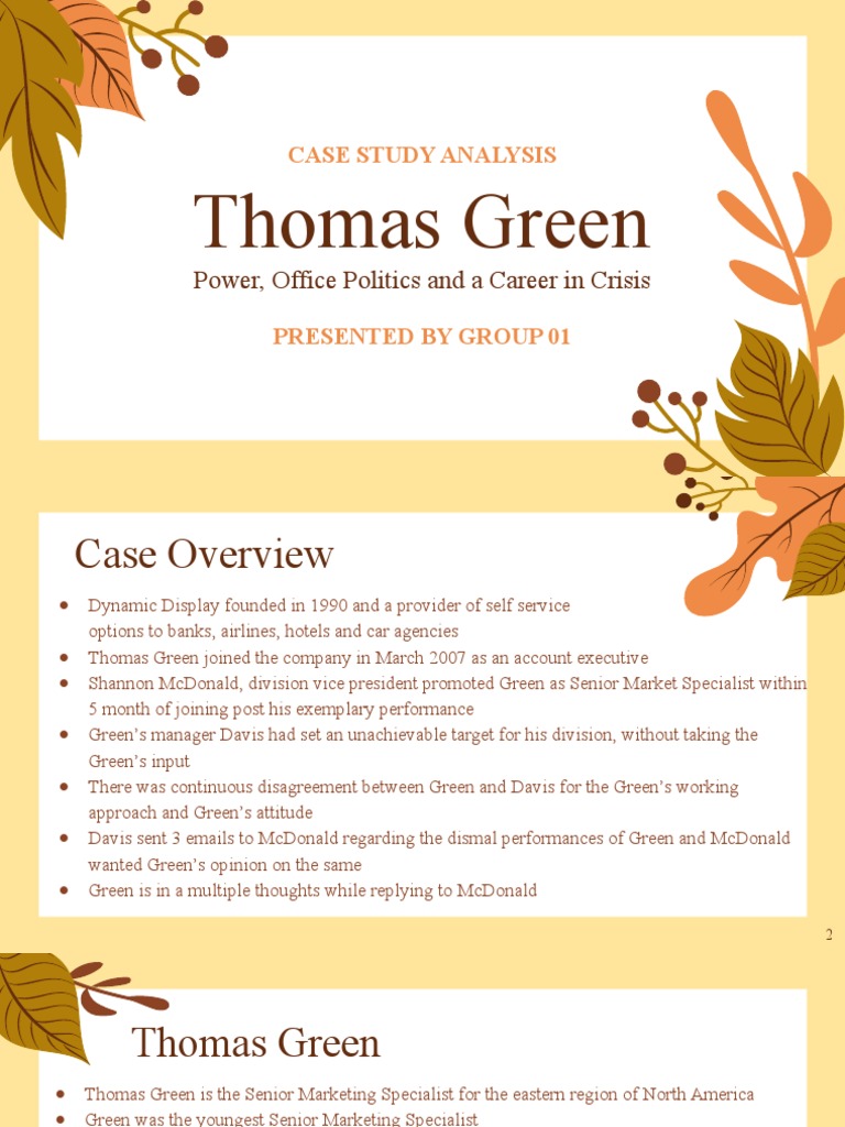 Thomas Green: Case Study Analysis | PDF | Action (Philosophy) | Applied ...