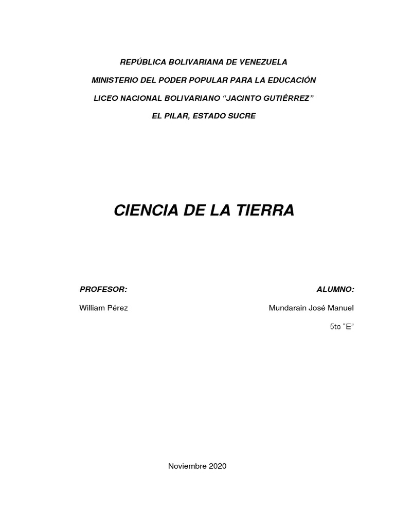Ciencia de La Tierra 1 PDF | PDF | Earth Sciences | Geología