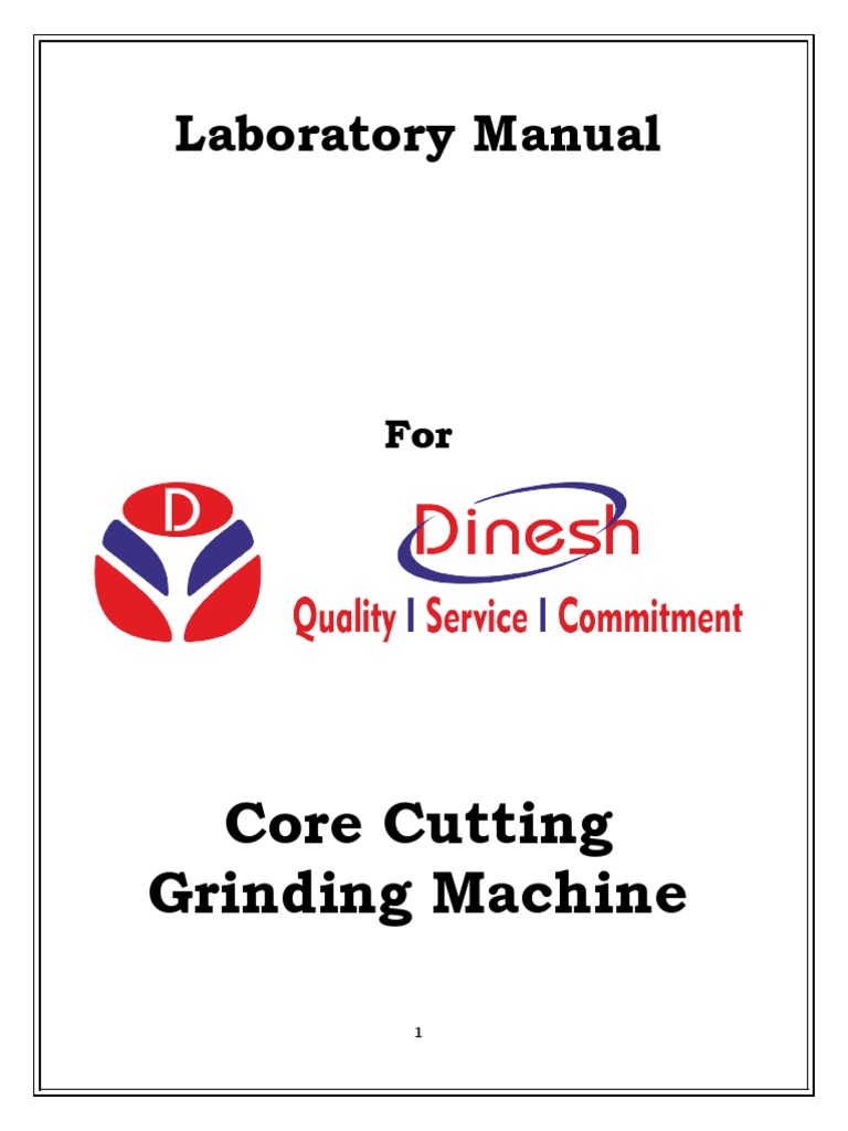 Laboratory Manual: Core Cutting Grinding Machine | PDF