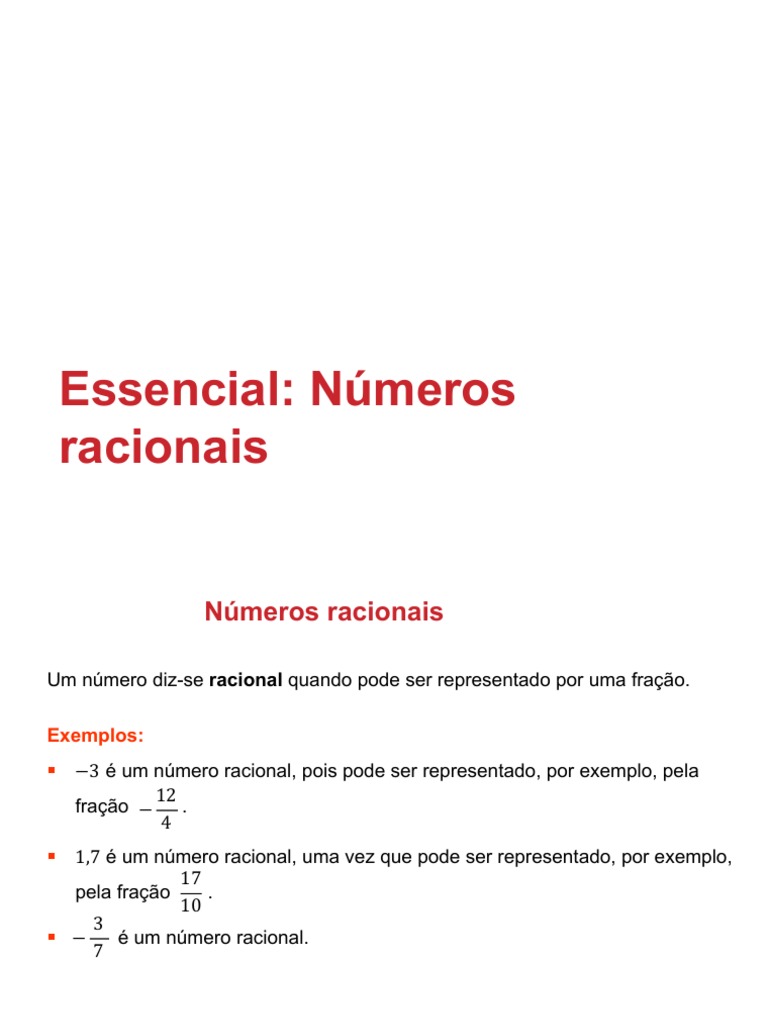 Exemplos E Definicao De Numeros Racionais Números Racionais: Quais