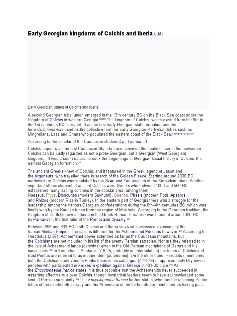 Early Georgian Kingdoms of Colchis and Iberia | PDF | Achaemenid Empire ...