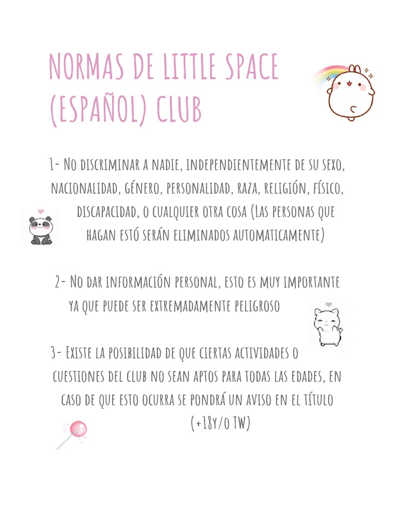 Normas de Little Space (Español) Club | PDF | Deportes y actividades al ...