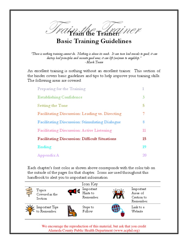 Train The Trainer Facilitation Guide | PDF | Question | Conversation