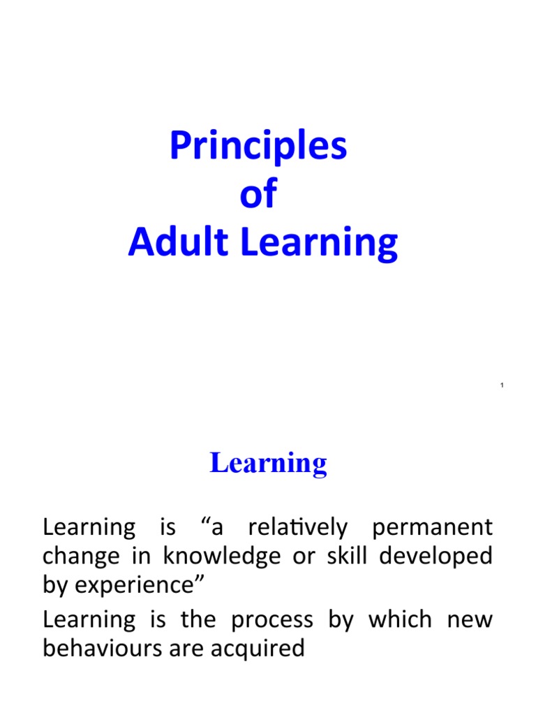 Adult Learning | PDF | Learning Styles | Adult Education