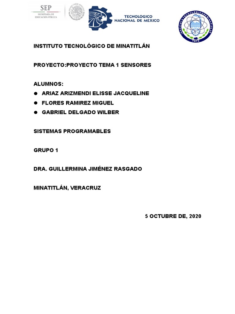Proyecto - Tema 1 | PDF | Arduino | Sensor