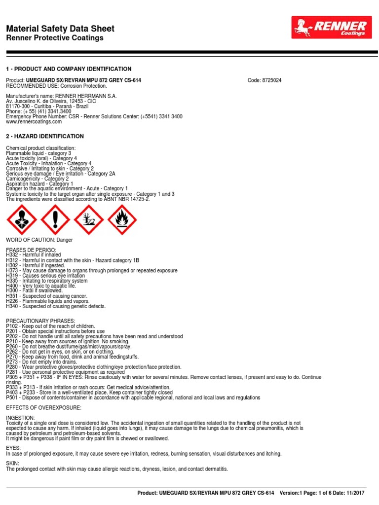 Umeguard SX Grey n6 | PDF | Toxicity | Fires