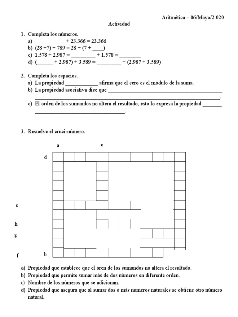 Actividad Propiedades de La Suma | PDF