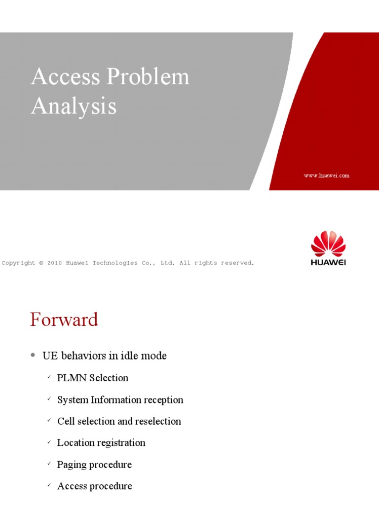 OWO300060 WCDMA Access Problem Ayalysis ISSUE1.00 | PDF | High Speed Packet Access | Data ...