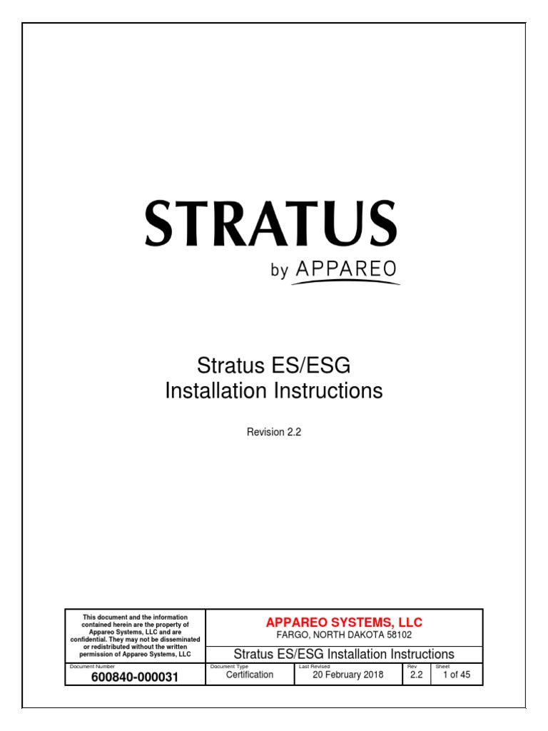 Stratus ES/ESG Installation Instructions | PDF | Transponder ...