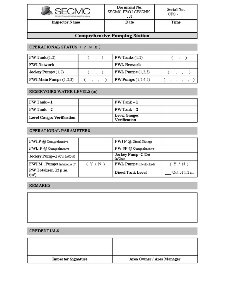 CPS - Daily Checklist | PDF