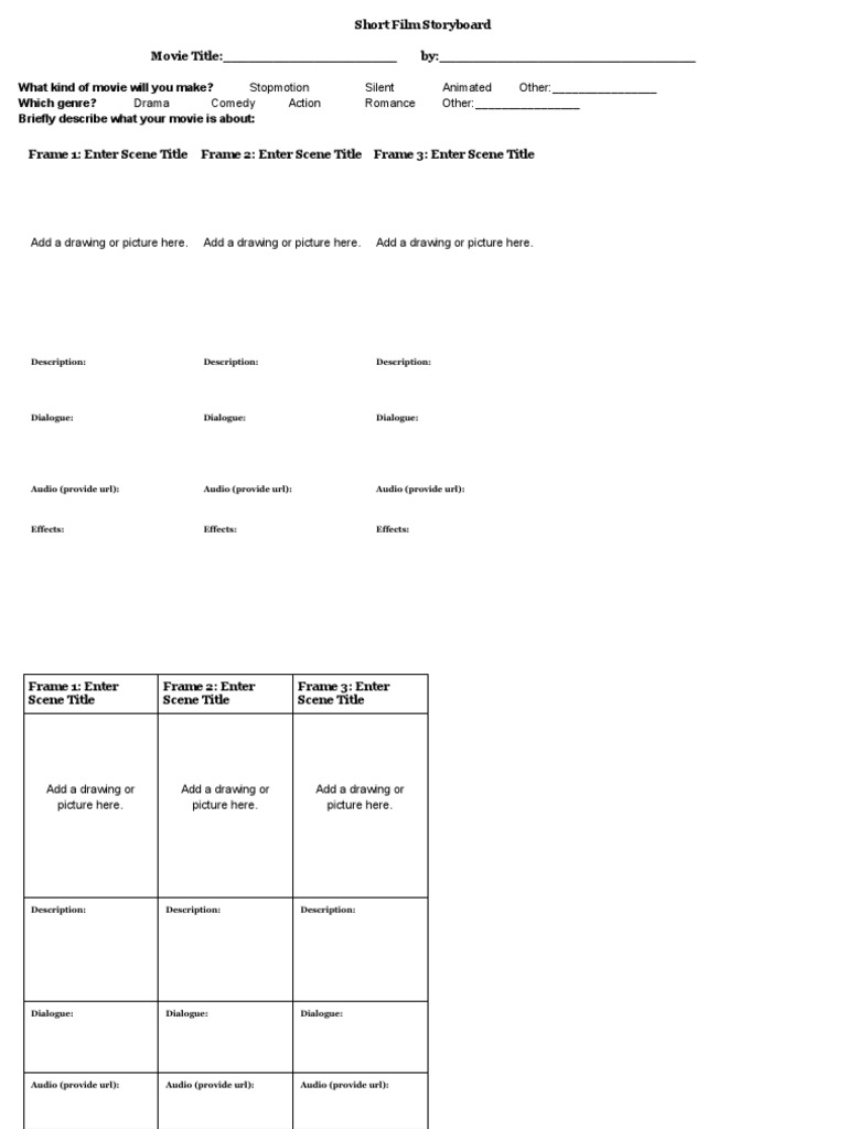 A Creative Vision: A Short Film Storyboard Outlining an Animated Comedy ...