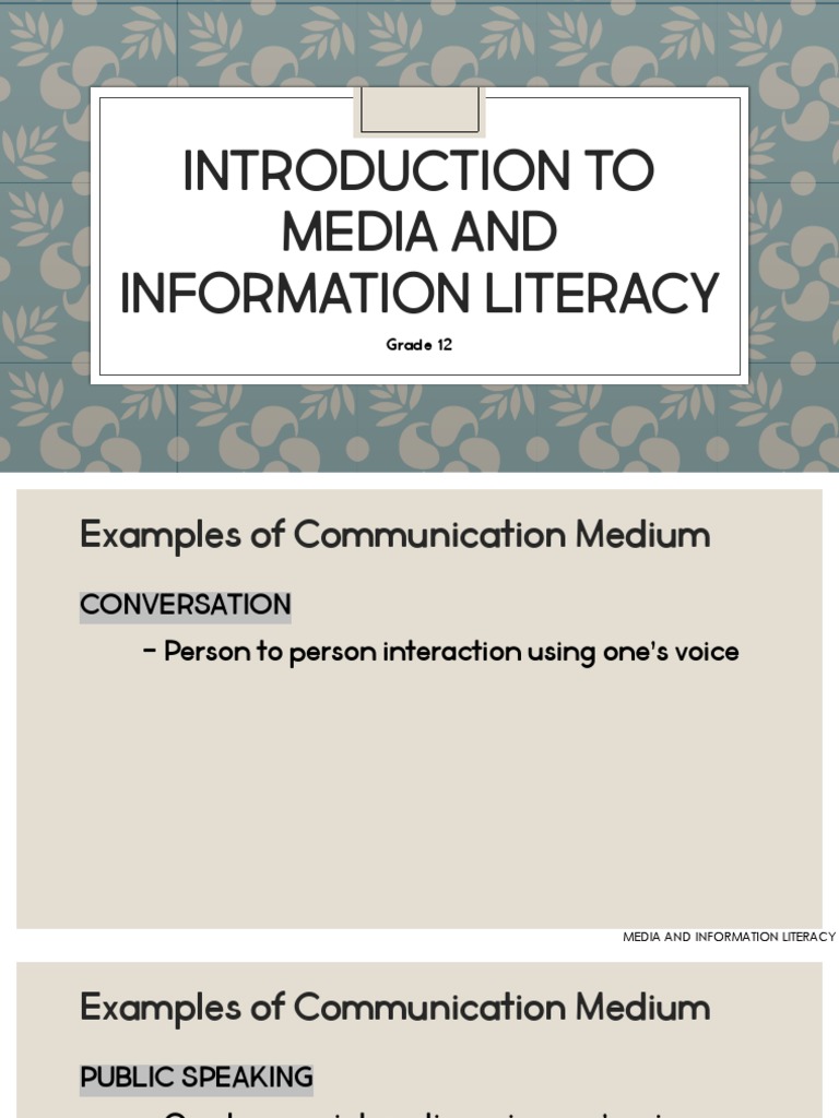 Introduction To Media and Information Literacy: Grade 12 | PDF ...
