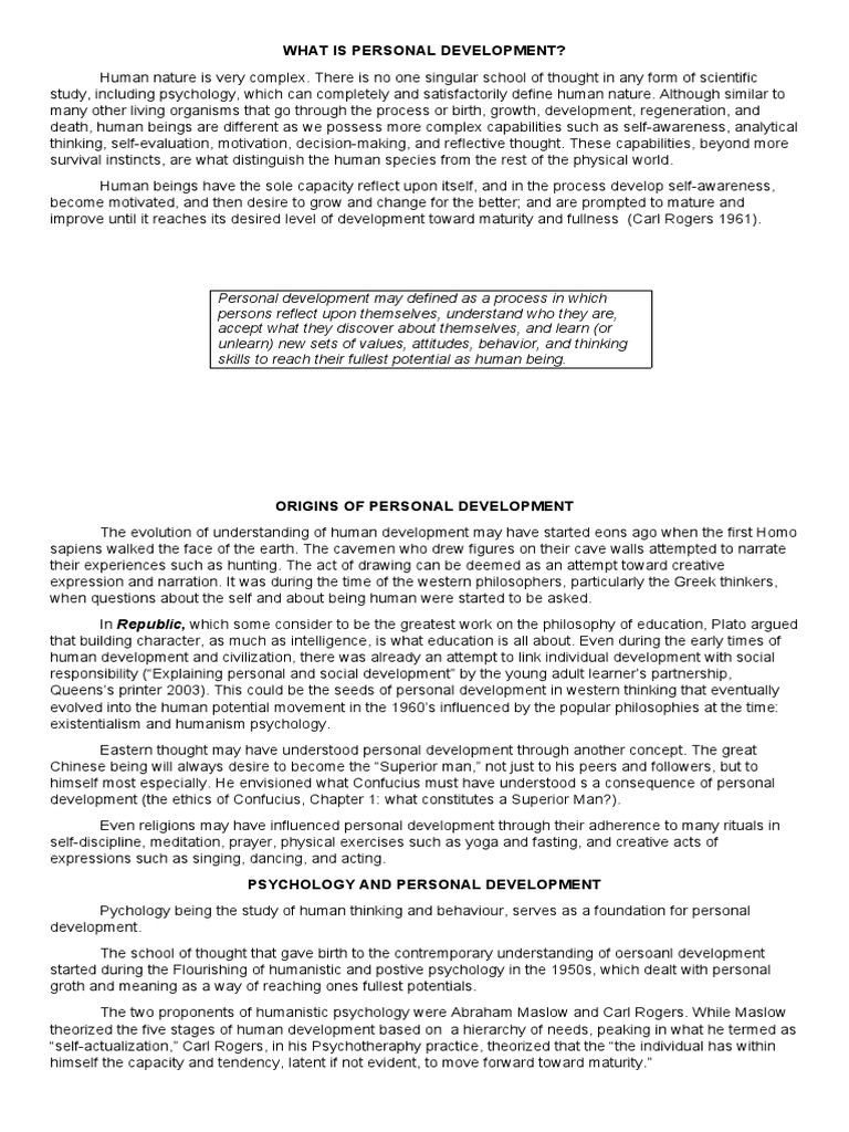 Understanding Personal Development Origins | PDF | Adolescence | Thought