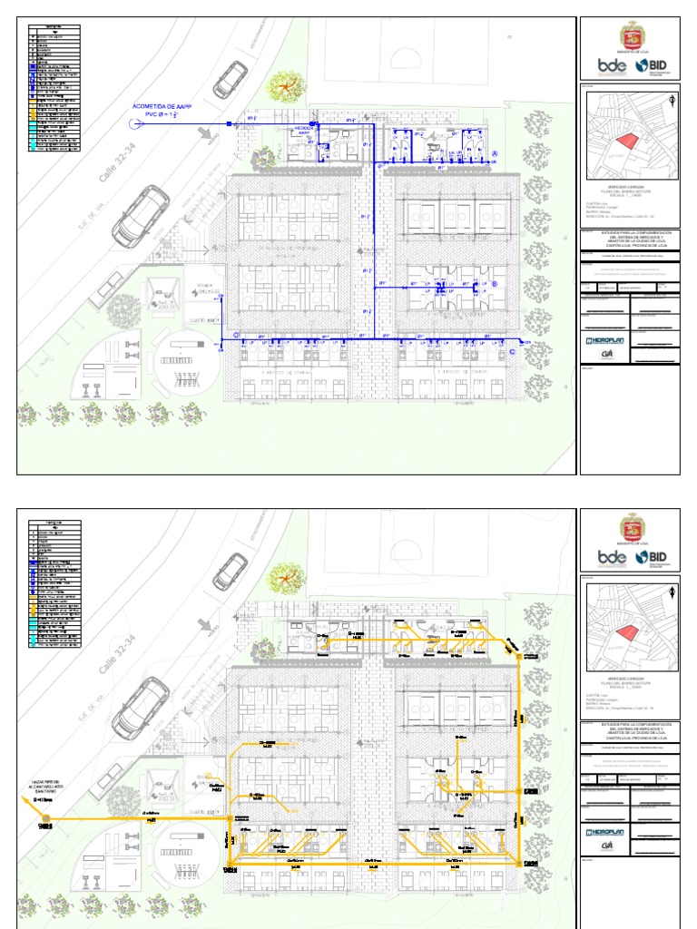 Planos Hidrosanitarios Mercado Carigán PDF | PDF | Suministro de agua | Agua