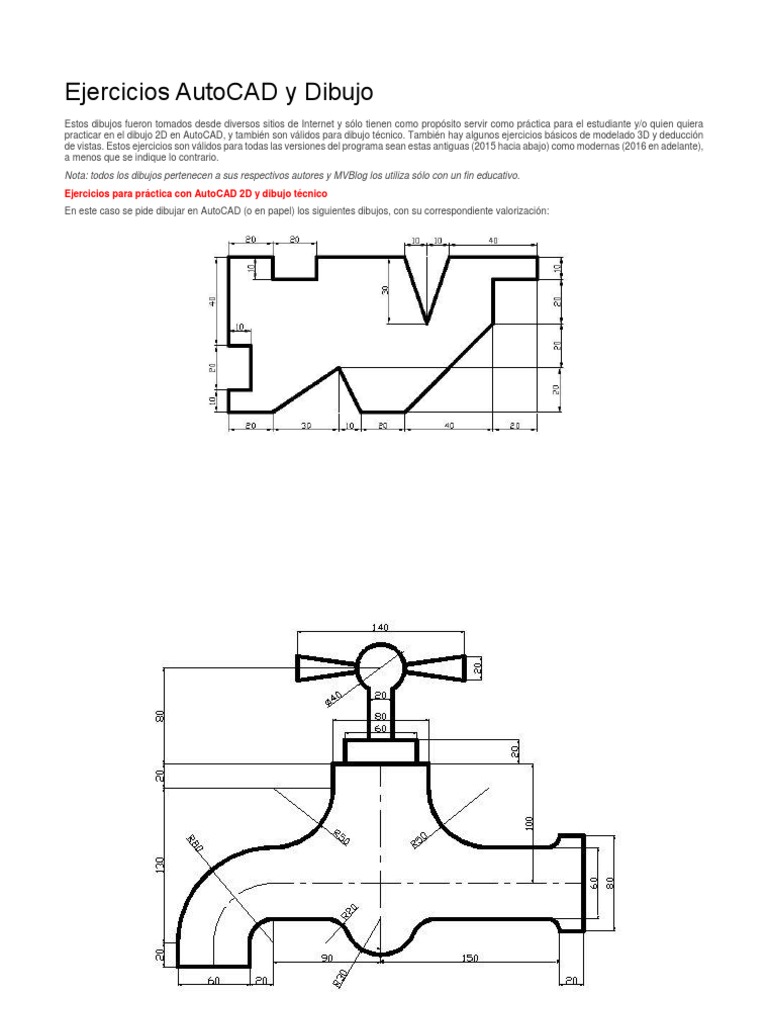Ejercicios AutoCAD y Dibujo PDF | PDF