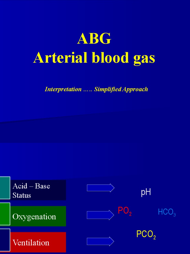 ABG Arterial Blood Gas: Interpretation .. Simplified Approach | PDF ...