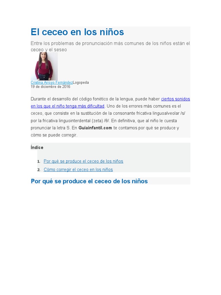 El Ceceo en Los Niños | PDF | Lingüística | Voz humana