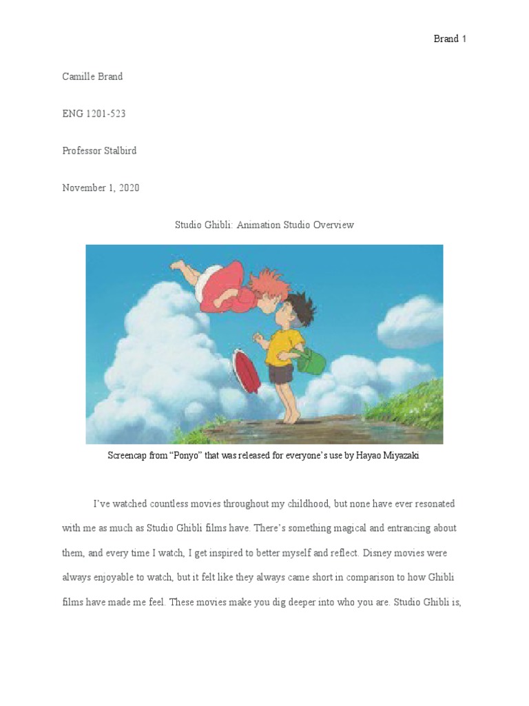 Studio Ghibli Research Paper 1 | Download Free PDF | Animation