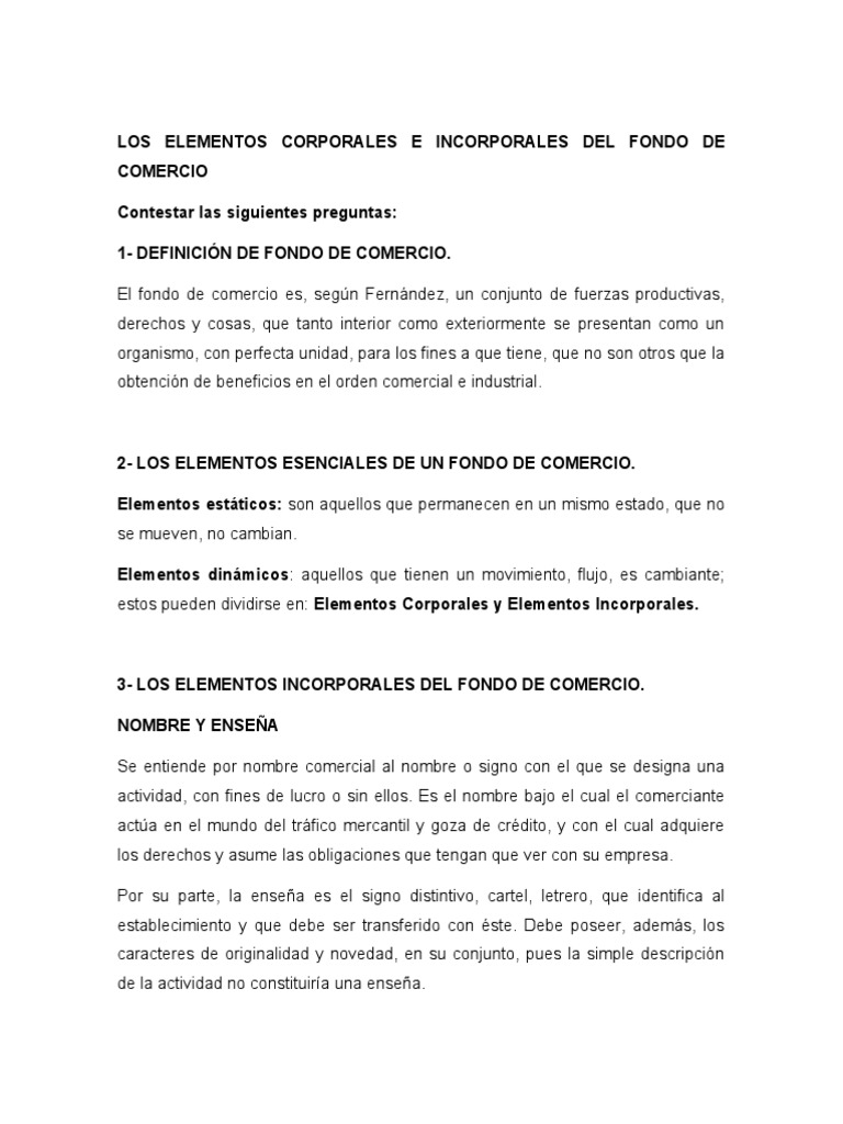 Fondo de Comercio | PDF | Patentar | Propiedad