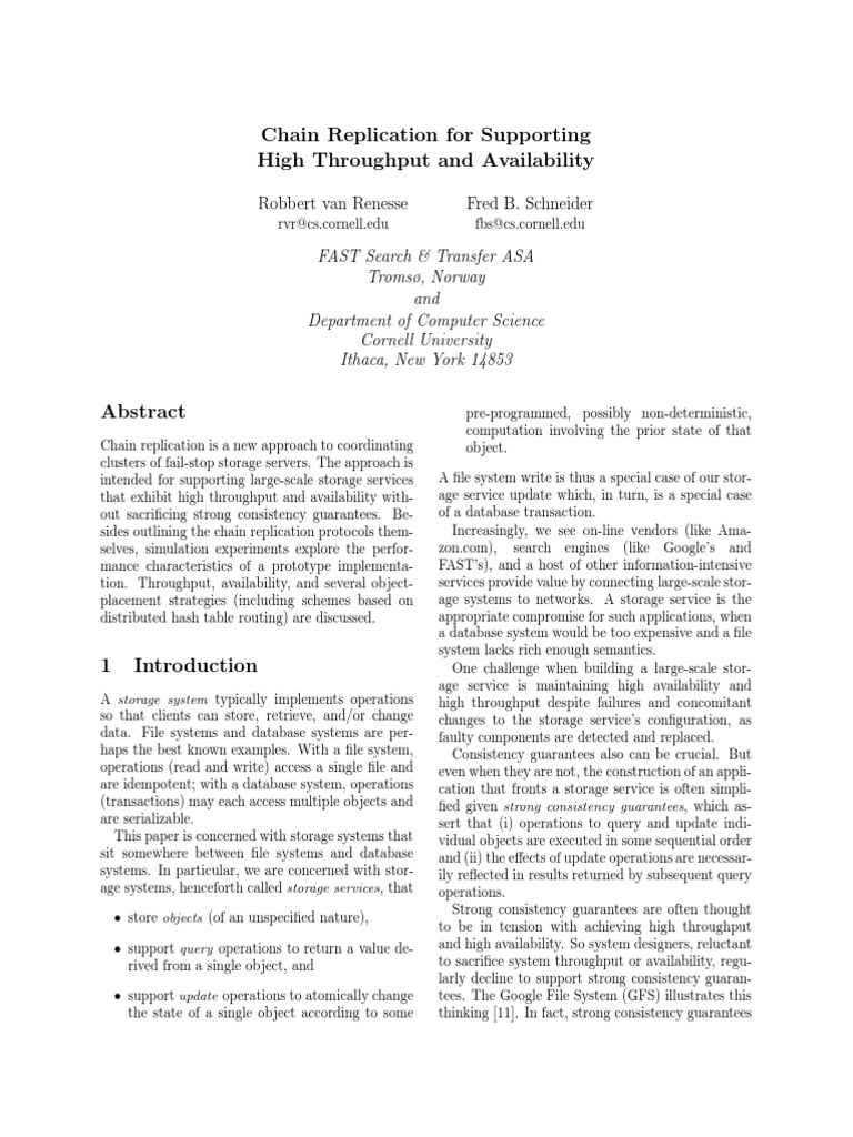 Chain Replication | PDF | Replication (Computing) | Server (Computing)