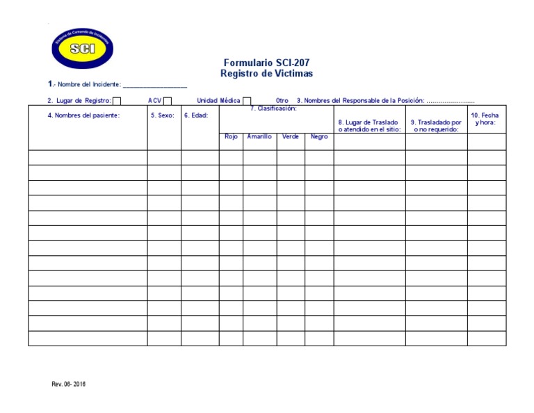 Formulario SCI-207 | PDF
