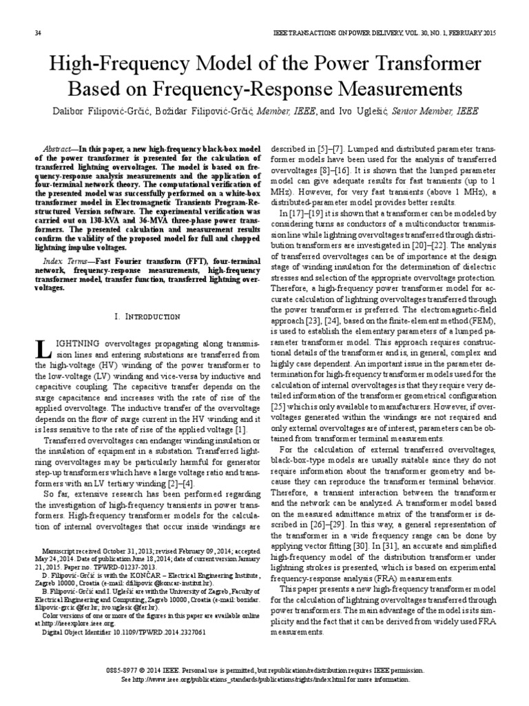 High-Frequency Model of The Power Transformer Based On Frequency ...