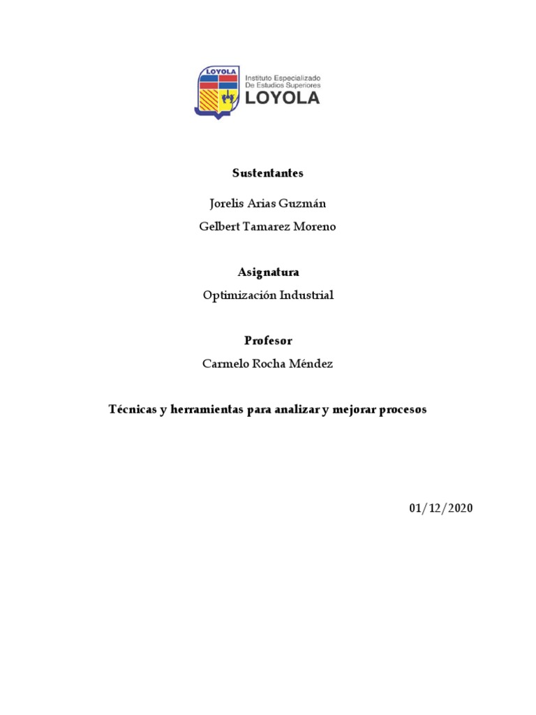Técnicas y Herramientas para Analizar y Mejorar Procesos Gelbert y ...